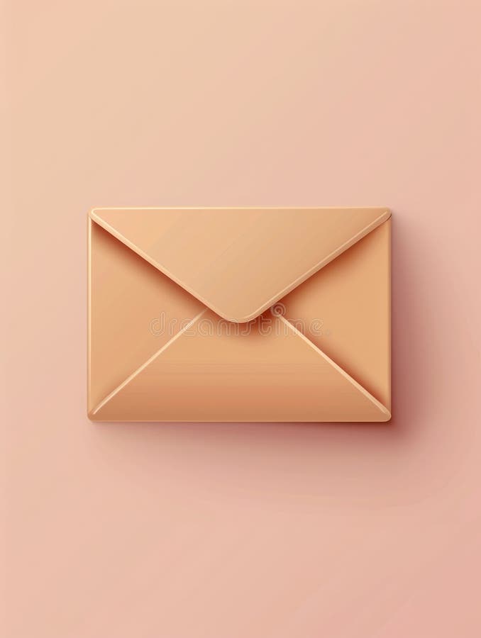 Beige Envelope on Pink Background Stock Illustration - Illustration of ...