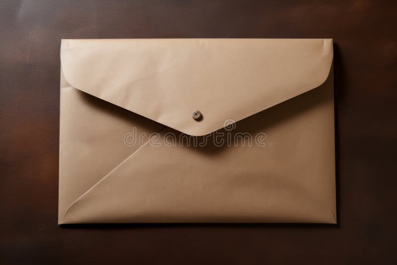 Beige Envelope on the Table, Mail or Invitation Concept Stock ...