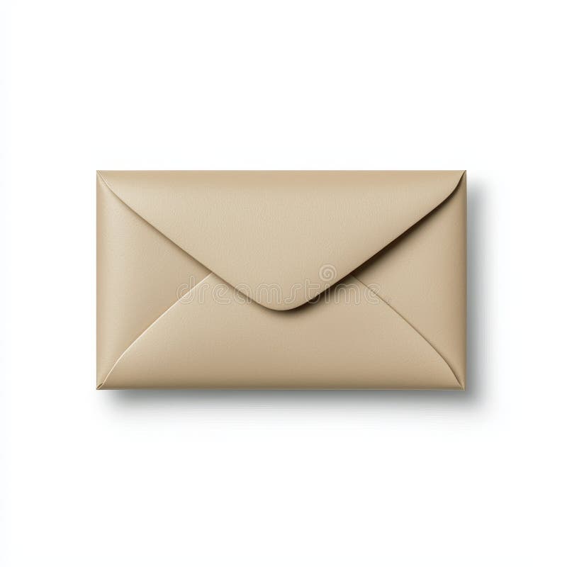 Beige Rectangular Envelope on White Background Stock Illustration ...