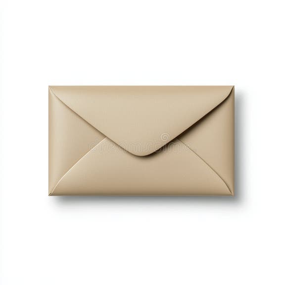 Beige Rectangular Envelope on White Background Stock Illustration ...