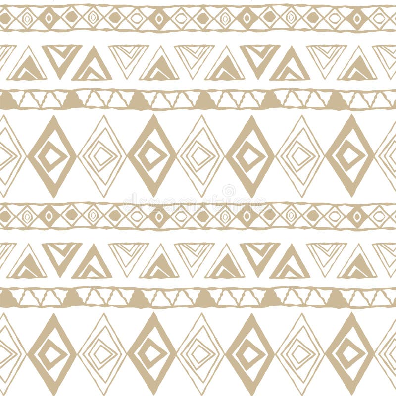 Set of Beige Abstract Simple Geometric Seamless Patterns. Hand Drawn ...