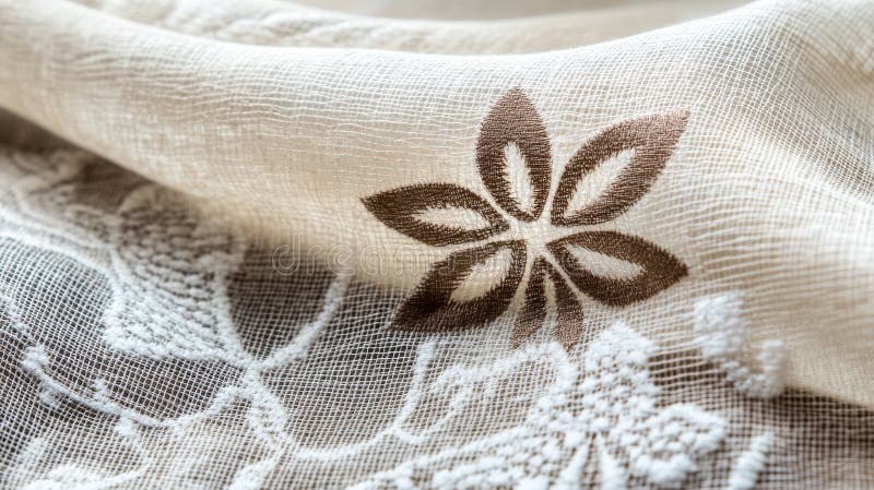 A Beige Fabric with an Embossed Pattern is Shown in Close-up Stock ...