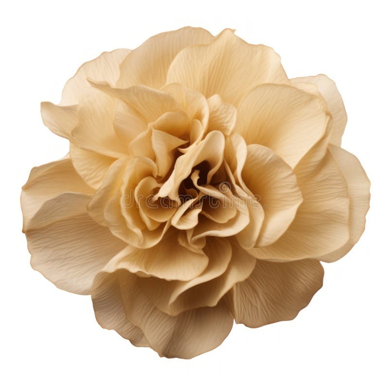 Beige Flower from Above on White Background AI Generated Stock ...