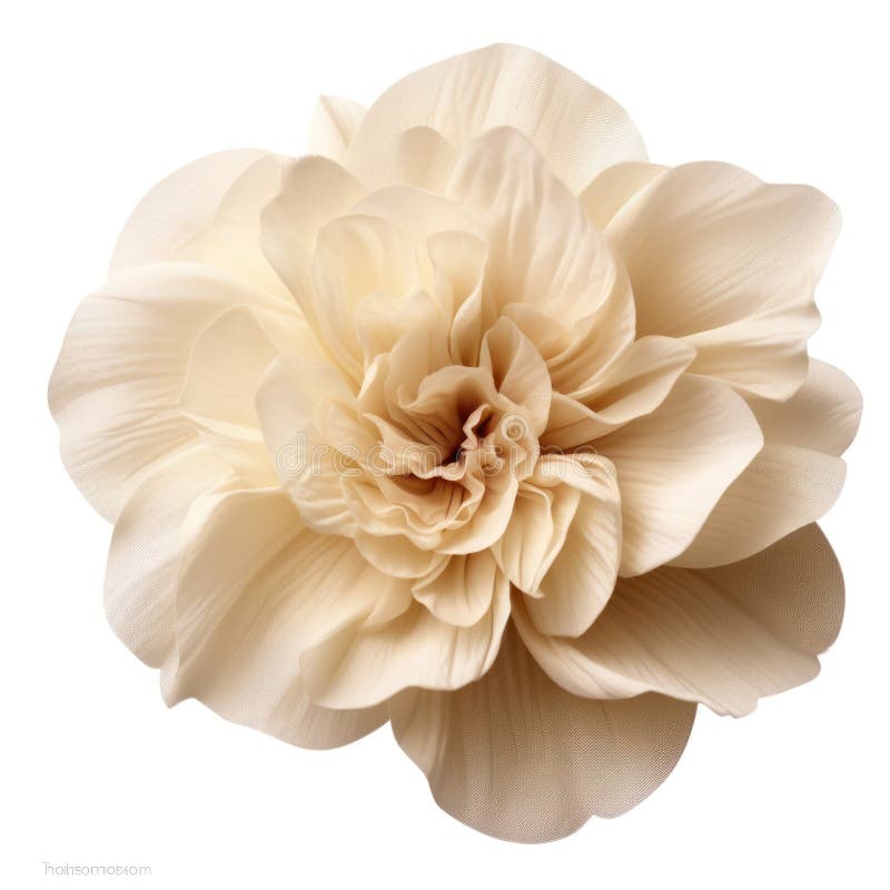 Beige Flower from Above on White Background AI Generated Stock ...