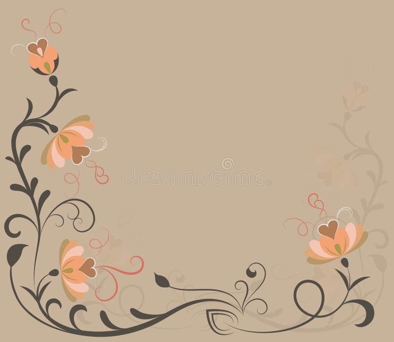 Floral Corner Design Element Stock Vector - Illustration of curl ...