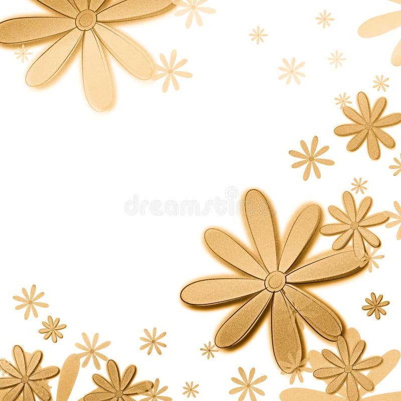 Spring Beige Flowers in Green Background Stock Illustration ...