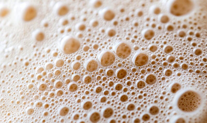 Beige Froth is Full of Small Bubbles, Forming a Dense, Intriguing ...