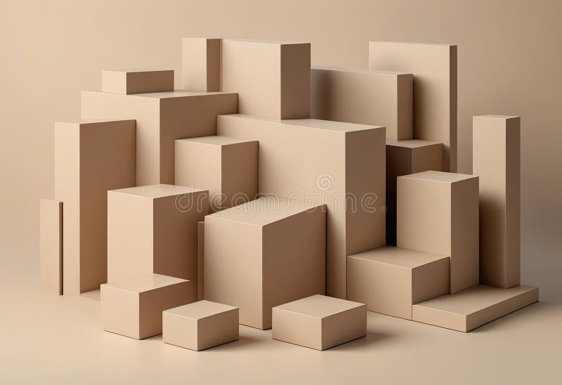 Beige Geometric Minimalist Background for Branding & Presentation Stock ...