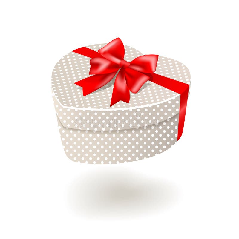 Beige Geschenkbox Mit Rotem Bogen Vektor Abbildung - Illustration von ...