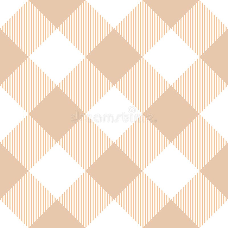 Beige Gingham Plaid Pattern, Classical Checkered Vector Repeat Stock ...