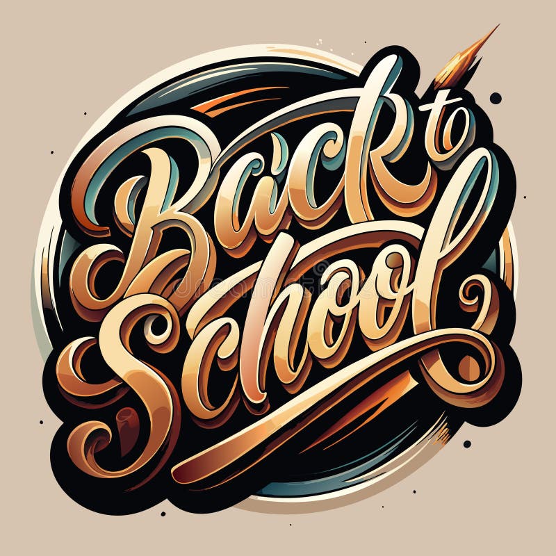 Beige Graphic with the Inscription Back To School Stock Image ...
