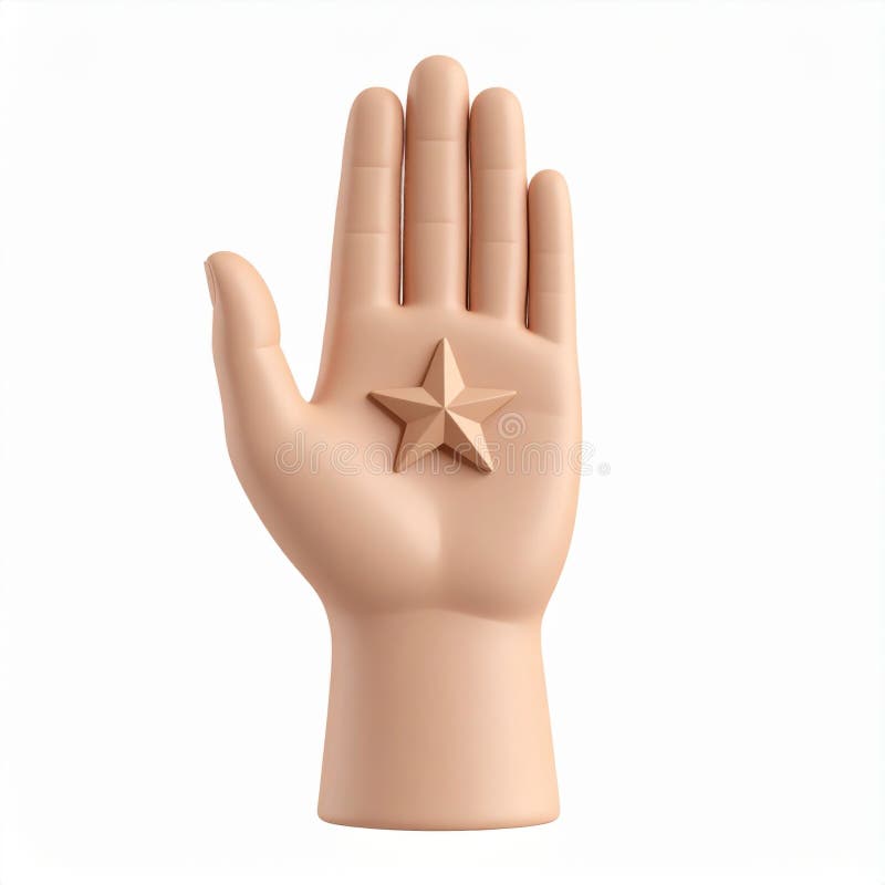 Beige Hand Holding a Gold Star Award Stock Illustration - Illustration ...