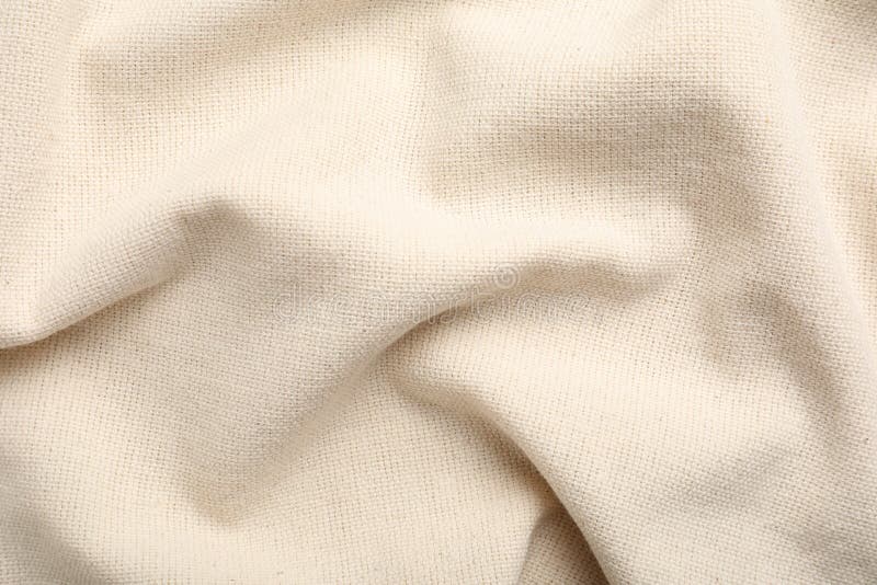 Beige Hemp Cloth As Background, Top View. Natural Fabric Stock Photo ...