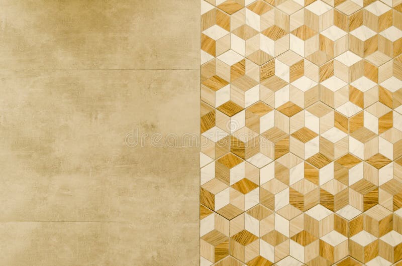 Beige Hexagon Ceramic Tile. Abstract Texture Decorative Wall Tile ...