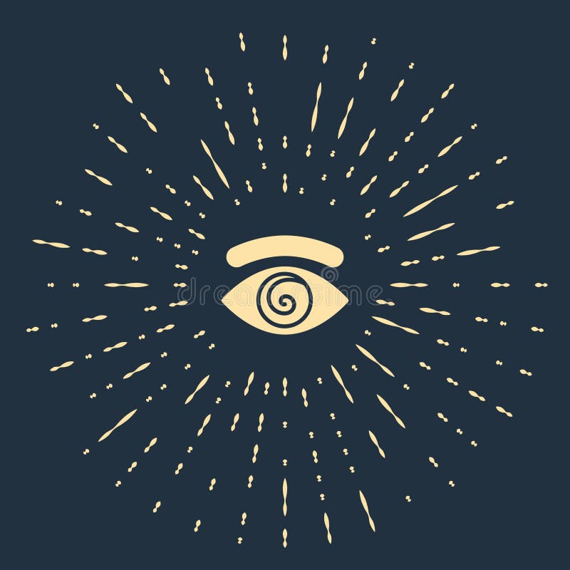 Blue Hypnosis Icon Isolated on Blue Background. Human Eye with Spiral ...
