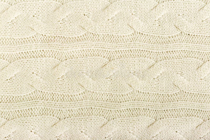 Beige Knitted Fabric Wool Texture for Background. Close Up of White ...