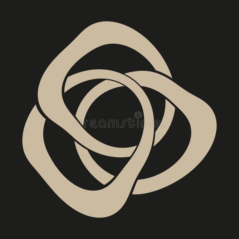 Beige Knot Symbol. Abstract Intertwined Shape. Fluid Loop Design ...