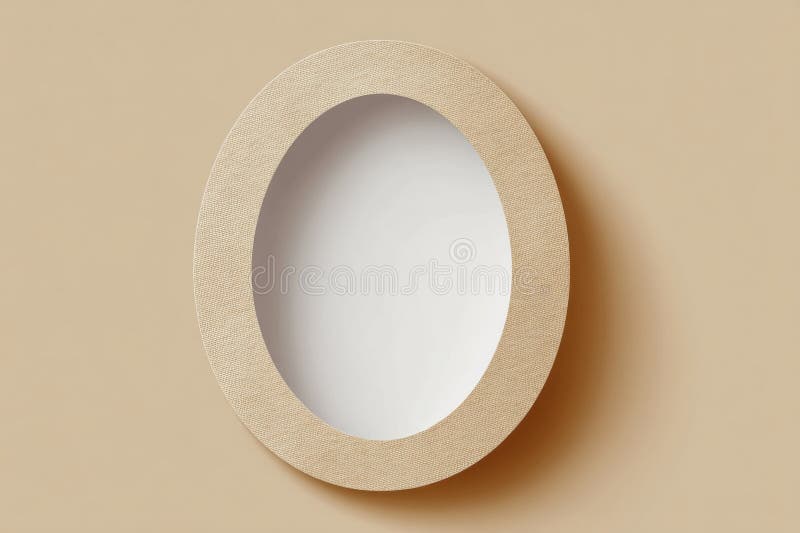 Beige Label Mockup Featuring Clean Oval Egg Outline on Neutral ...