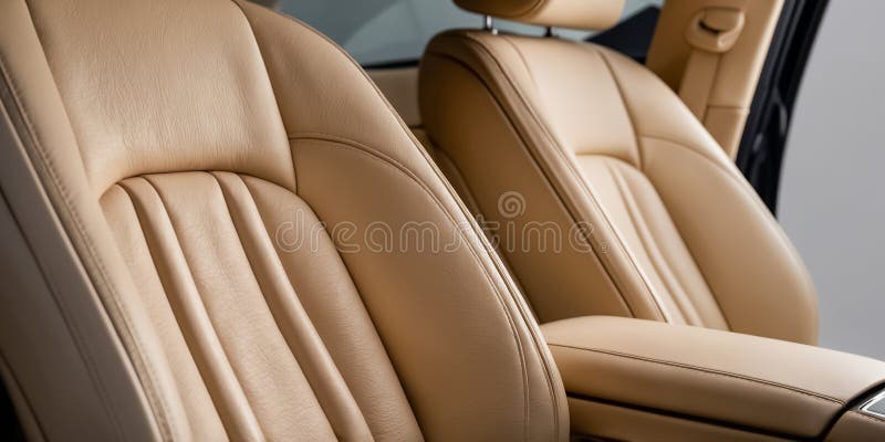 Beige Leather Interior in a Luxury Car Stock Illustration ...