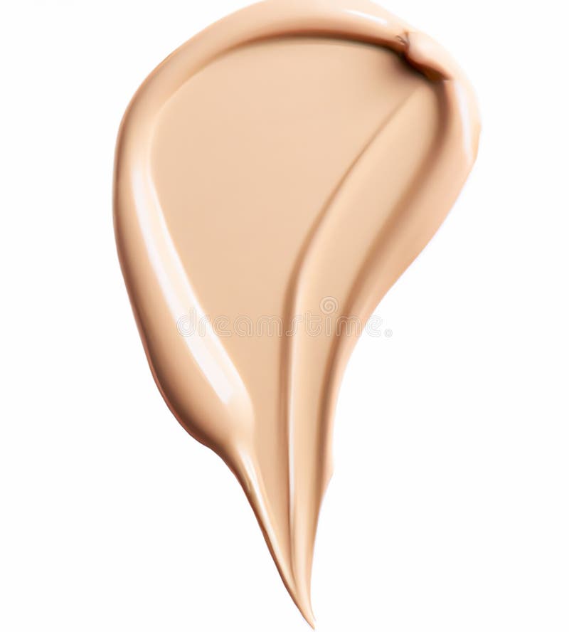 Beige Liquid Cosmetic Foundation Smudge Texture Isolated on White ...