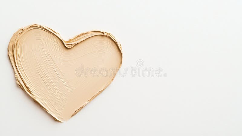 Neutral Toned Cosmetic Cream Spreading in Heart Shape, Symbolizing ...
