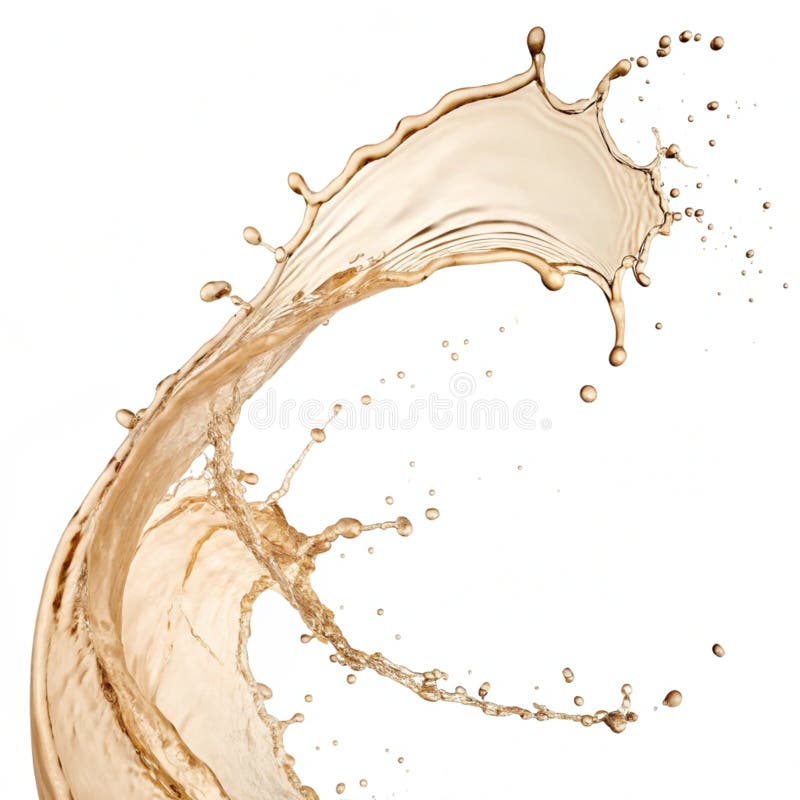 Beige Liquid Splash Creating a Fluid Wave Stock Illustration ...