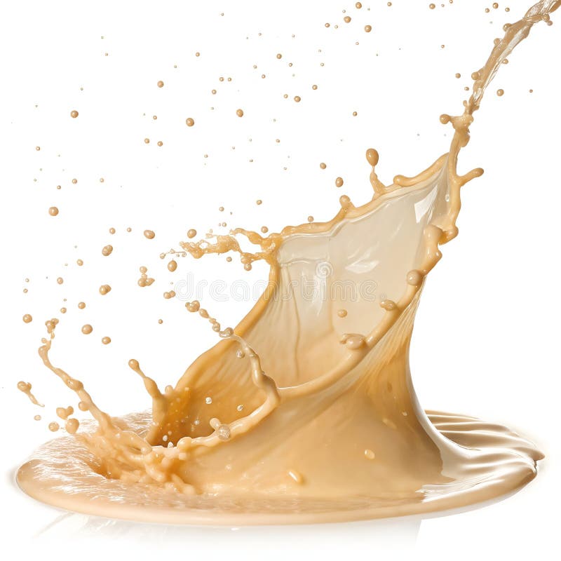 Beige Liquid Splash Isolated on White Background Stock Illustration ...