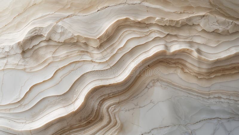 Beige Marble Stone Surface Showing Stunning Wavy Pattern Close Up Stock ...
