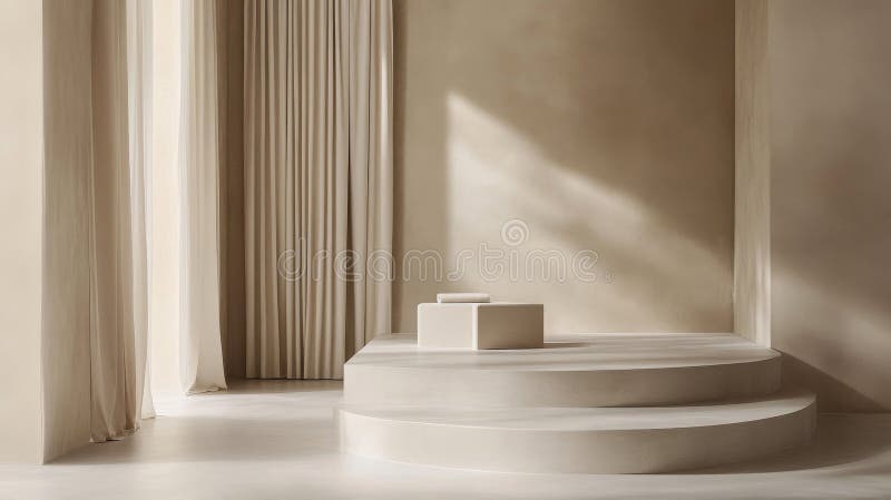 Beige Minimalist Product Display Platform with Sunlight Stock ...