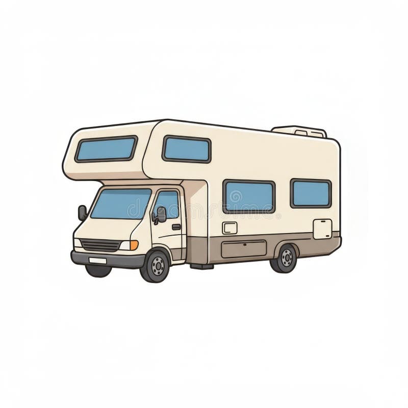 Beige Motorhome Illustration Stock Illustration - Illustration of ...