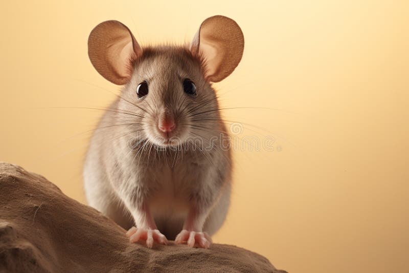 Beige Mouse Isolated on Beige Background - Wallpaper 3 Stock ...