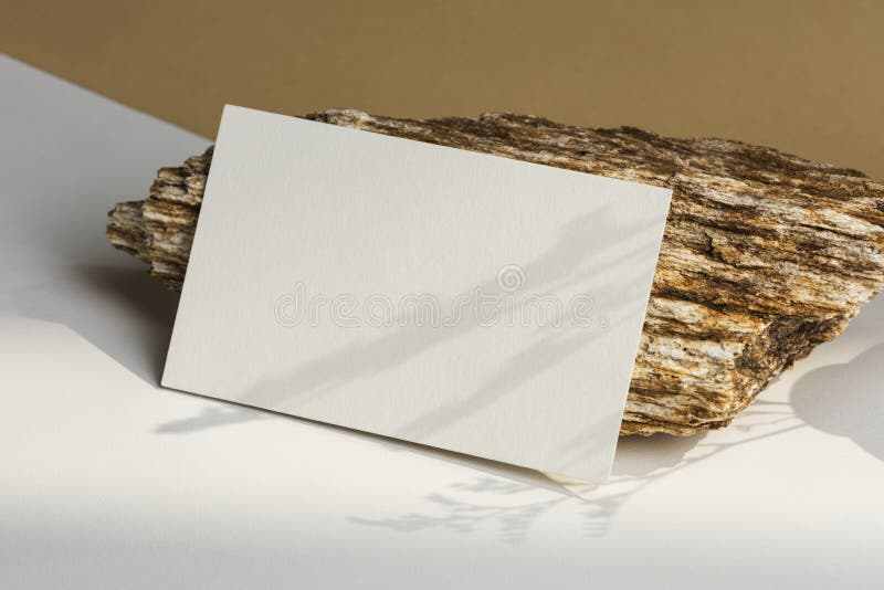 Beige Name Card and Decor Stone Stock Image - Image of information ...