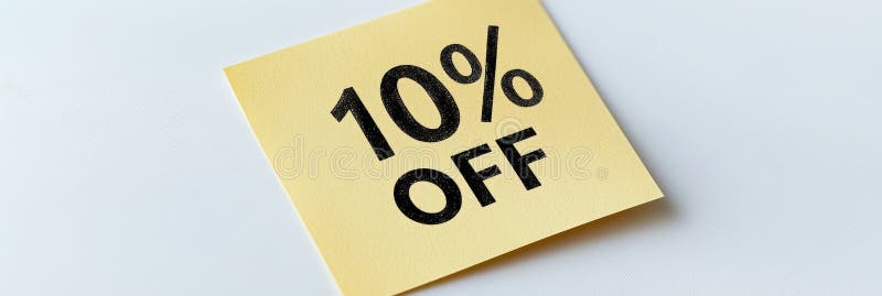 Beige Note with 10 OFF Text Isolated on White Background, Discount or ...