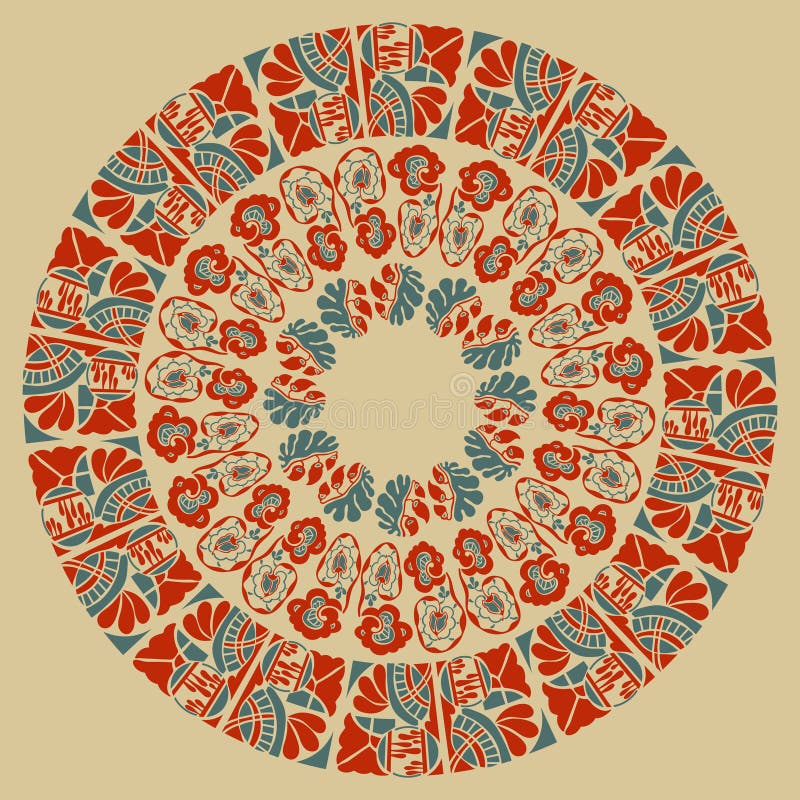 Set of Round Floral Patterns Stock Vector - Illustration of flower ...