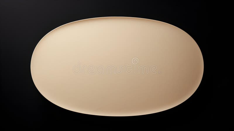 Beige Oval Paper Note on a Black Background. Brainstorming Template ...