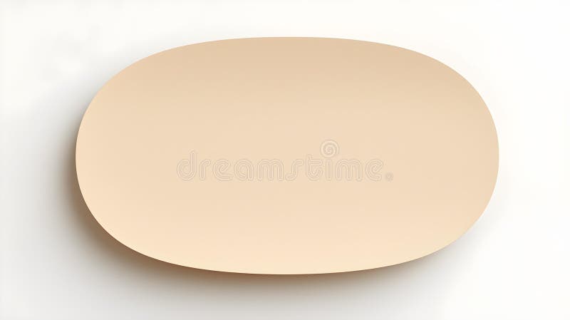 Beige Oval Paper Note on a White Background. Brainstorming Template ...