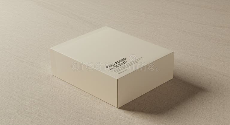 A Beige Packaging Box is Displayed on a Textured Surface. the Box is ...