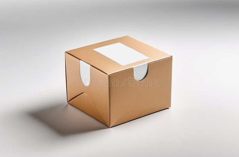 Beige Packaging on a White Background Stock Illustration - Illustration ...