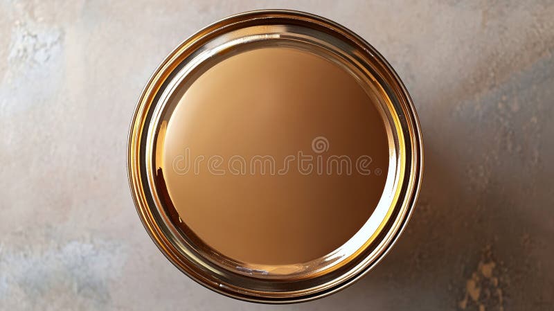 Beige Paint Can Top View Metallic Container with Light Tan Color Inside ...