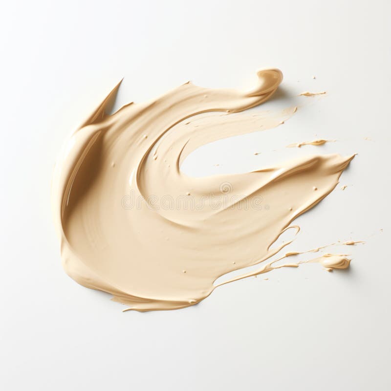 Beige Paint Smudge on White Background in Minimalist Style Stock ...