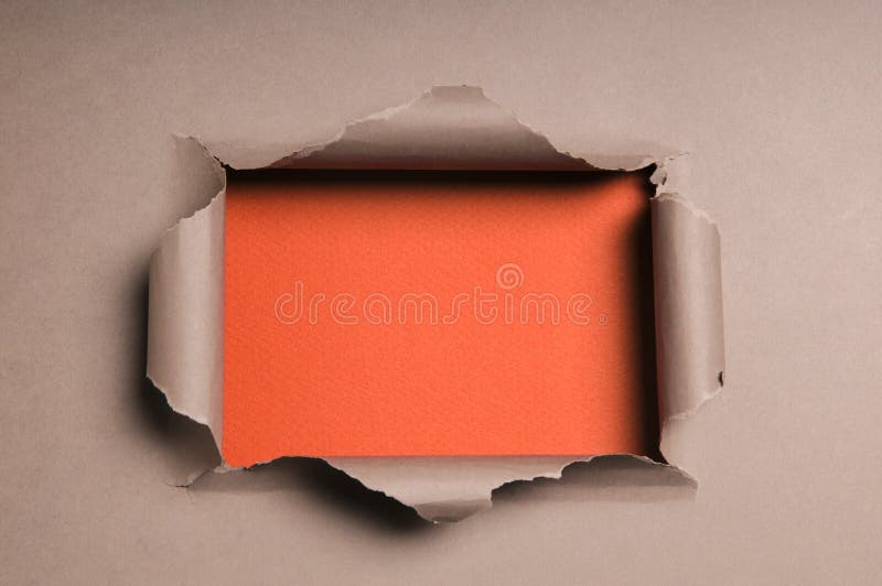 Beige Paper Ripped To Form a Rectangle Stock Image - Image of orange ...