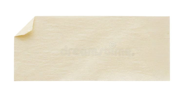 Beige Paper Sheet with Folded Corner, Isolated on White Background ...
