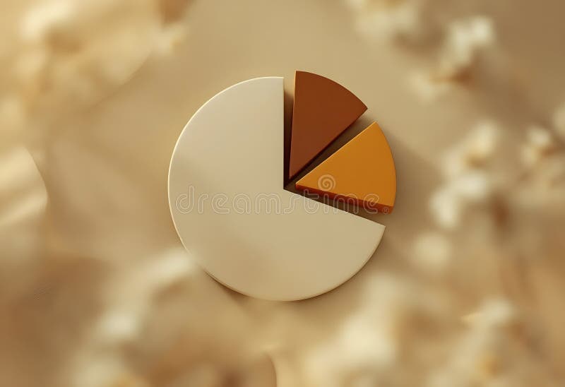 Beige Pie Chart: Minimalist Earth Tones on Soft Background Stock ...