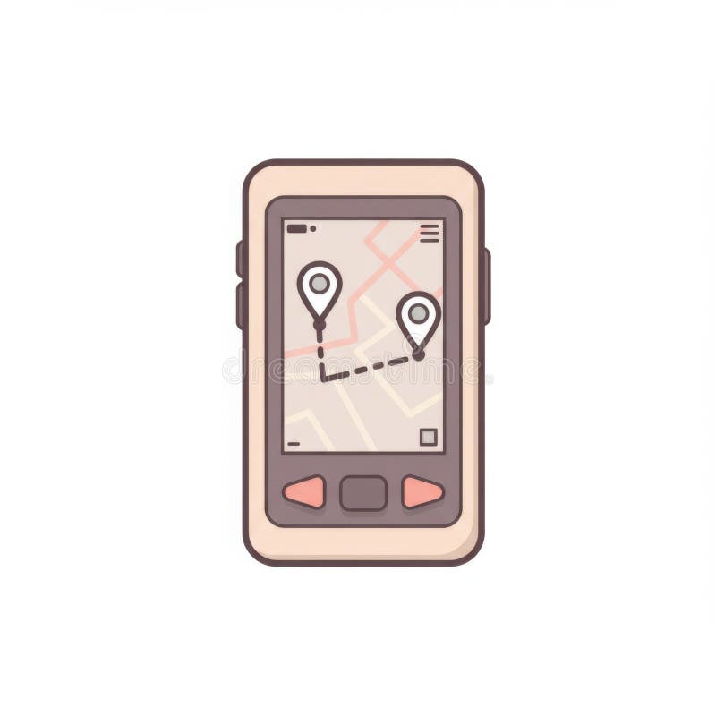 Beige Pixel Art GPS Navigation Device Illustration Stock Illustration ...