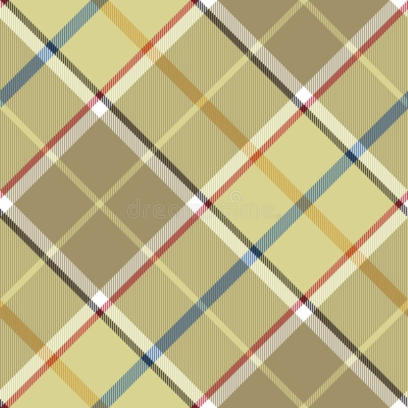 Beige Plaid Diagonal Fabric Texture Seamless Pattern Stock Vector ...