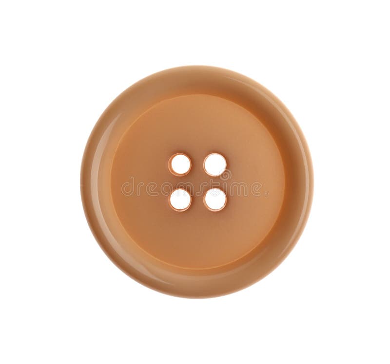Beige Plastic Sewing Button Isolated Stock Photo - Image of color ...
