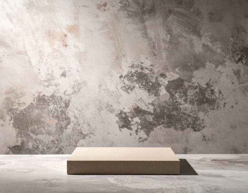 Beige Platform on Textured Concrete Wall Background Stock Illustration ...