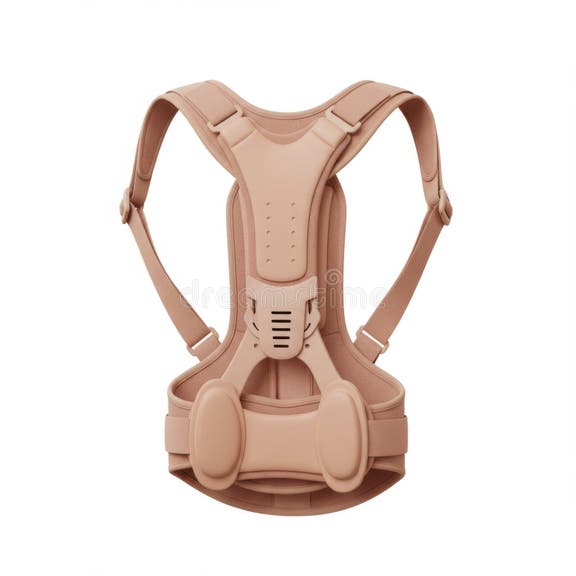 Beige Posture Corrector Back Support Device on White Background Studio ...