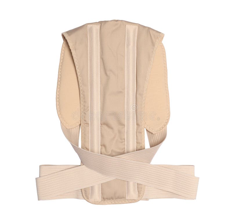 Beige Posture Corrector Isolated on White, Top View Stock Image - Image ...