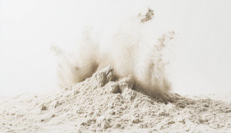 Beige Powder Explosion Against White Background Stock Illustration ...